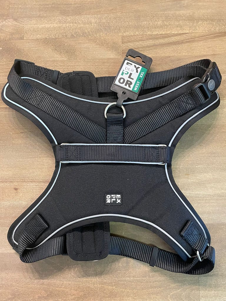 XXL Black Explore Harness with Super Soft Padding - K9 Kennels