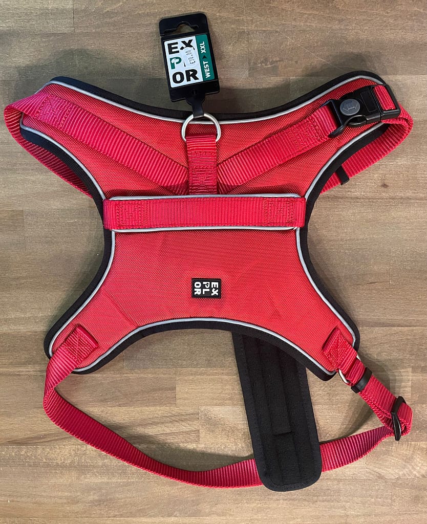 XXL Red Explore Harness With Super Soft Padding - K9 Kennels